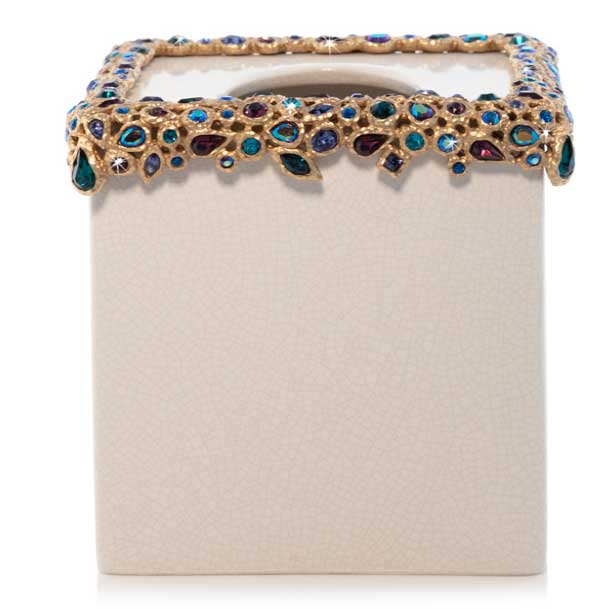Jay Strongwater Emerson Bejeweled Tissue Box Peacock Sdh8891 208