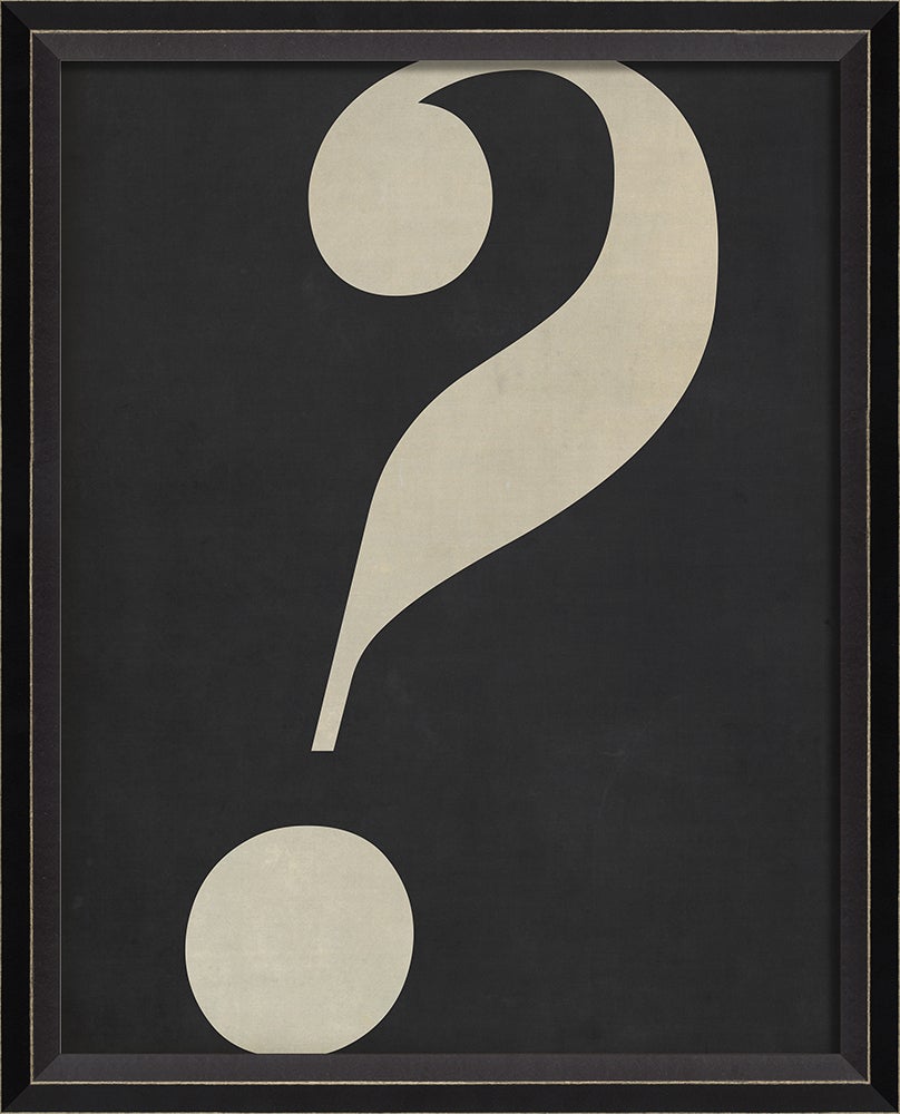 Spicher & Company BC Letter Question Mark white on black sm 10846 ...