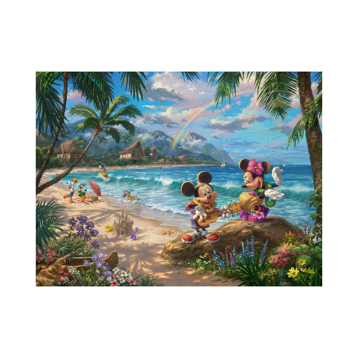 Thomas Kinkade Mickey and Minnie in Hawaii 18x24 – Biggs Ltd