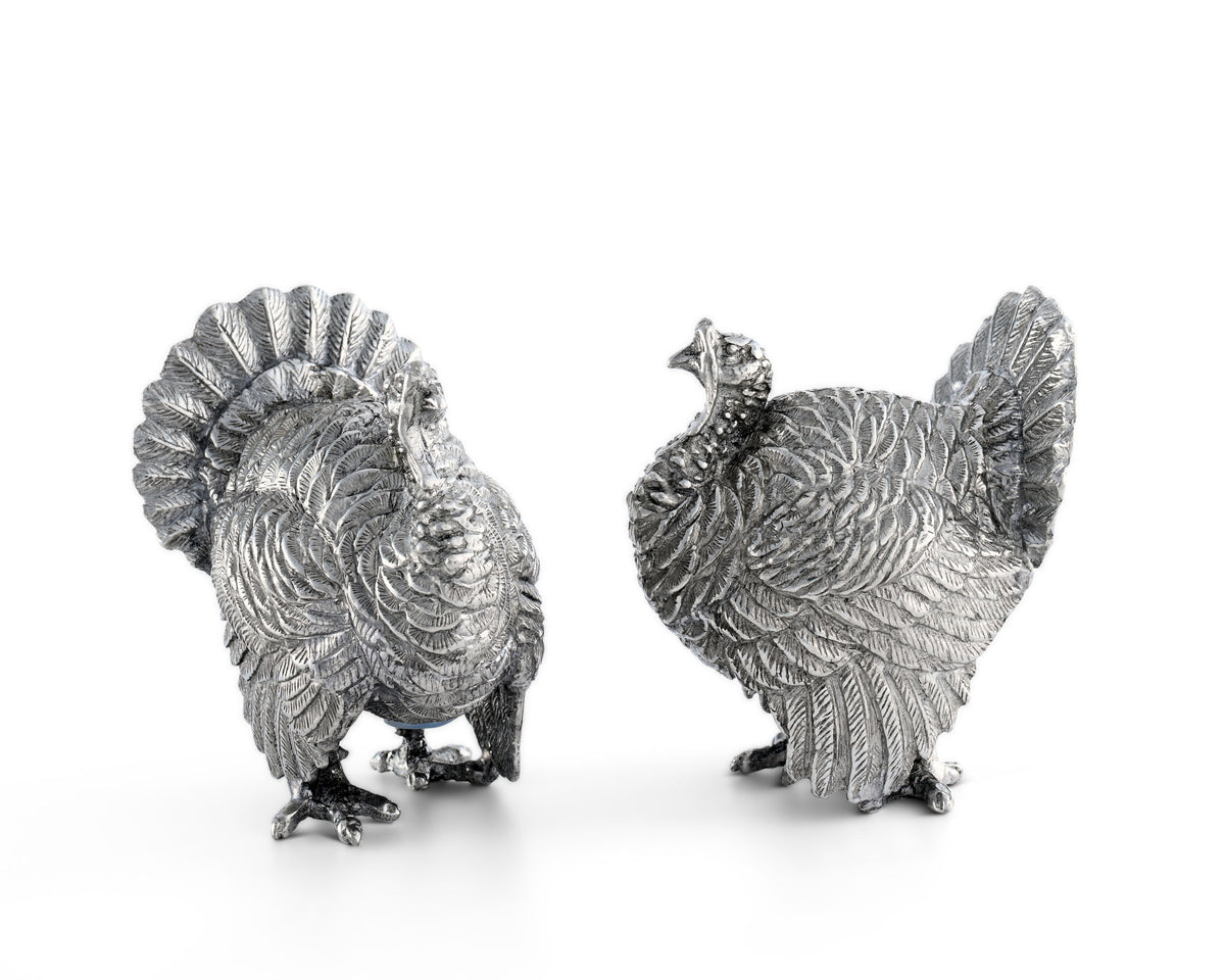 Vagabond House Pewter Thanksgiving Turkey Salt and Pepper Shaker Set 2. ...