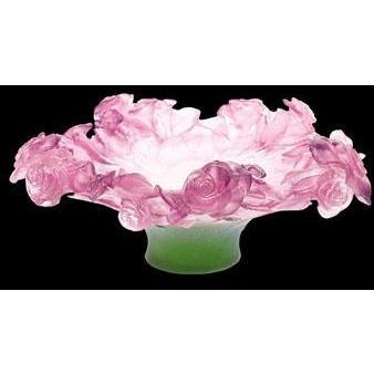 Daum Crystal Roses Footed Bowl 01612 – Biggs Ltd