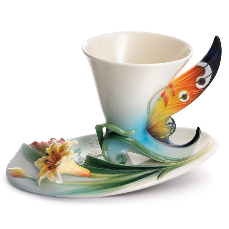 Franz Collection Bucheye Butterfly Teacup Saucer FZ01673 – Biggs Ltd