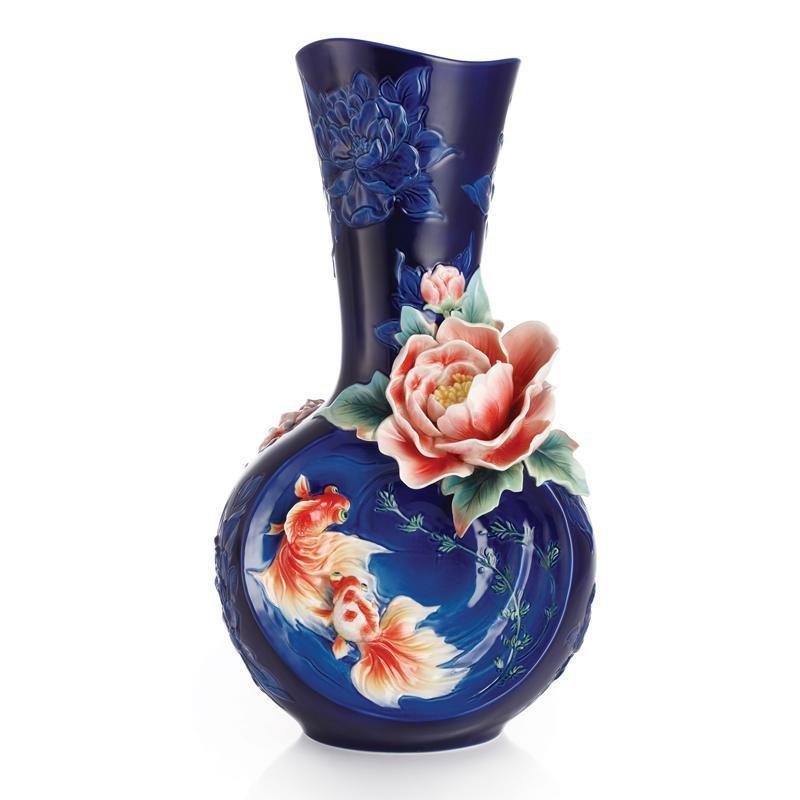 Franz Collection Goldfish & Peony Vase FZ03010 – Biggs Ltd