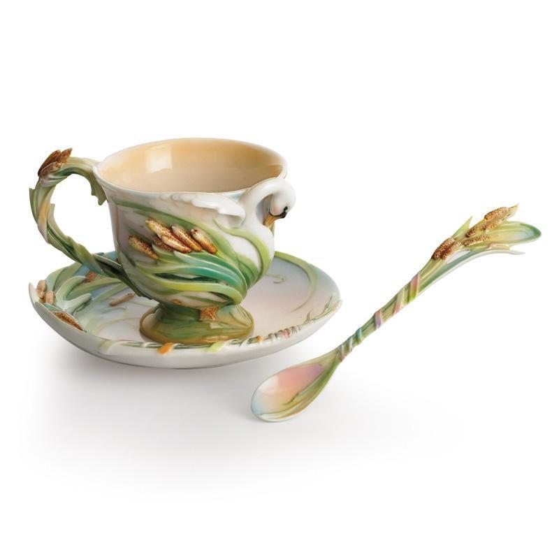 Franz Collection Southern Splendor Swan Teacup & Saucer FZ01546 – Biggs Ltd