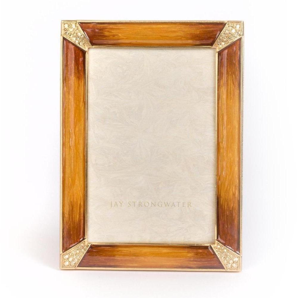 Jay Strongwater Leonard Pave Corner 4" x 6" Frame Topaz SPF5830-248 ...