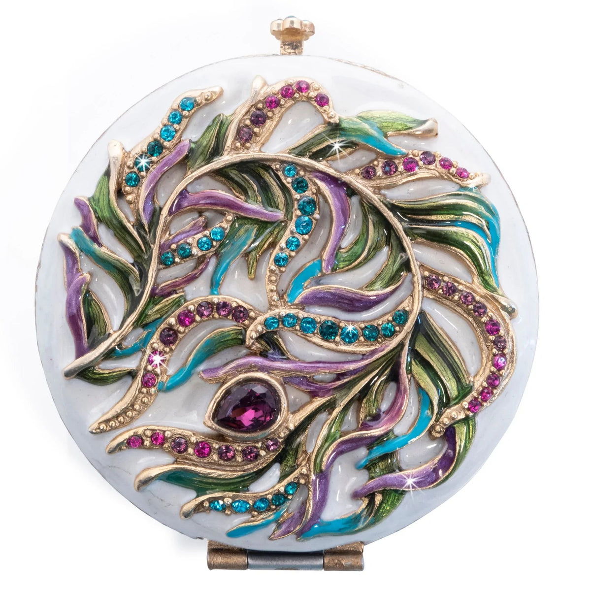 Jay Strongwater Rowan Classic Peacock Compact SCB8087-208 – Biggs Ltd